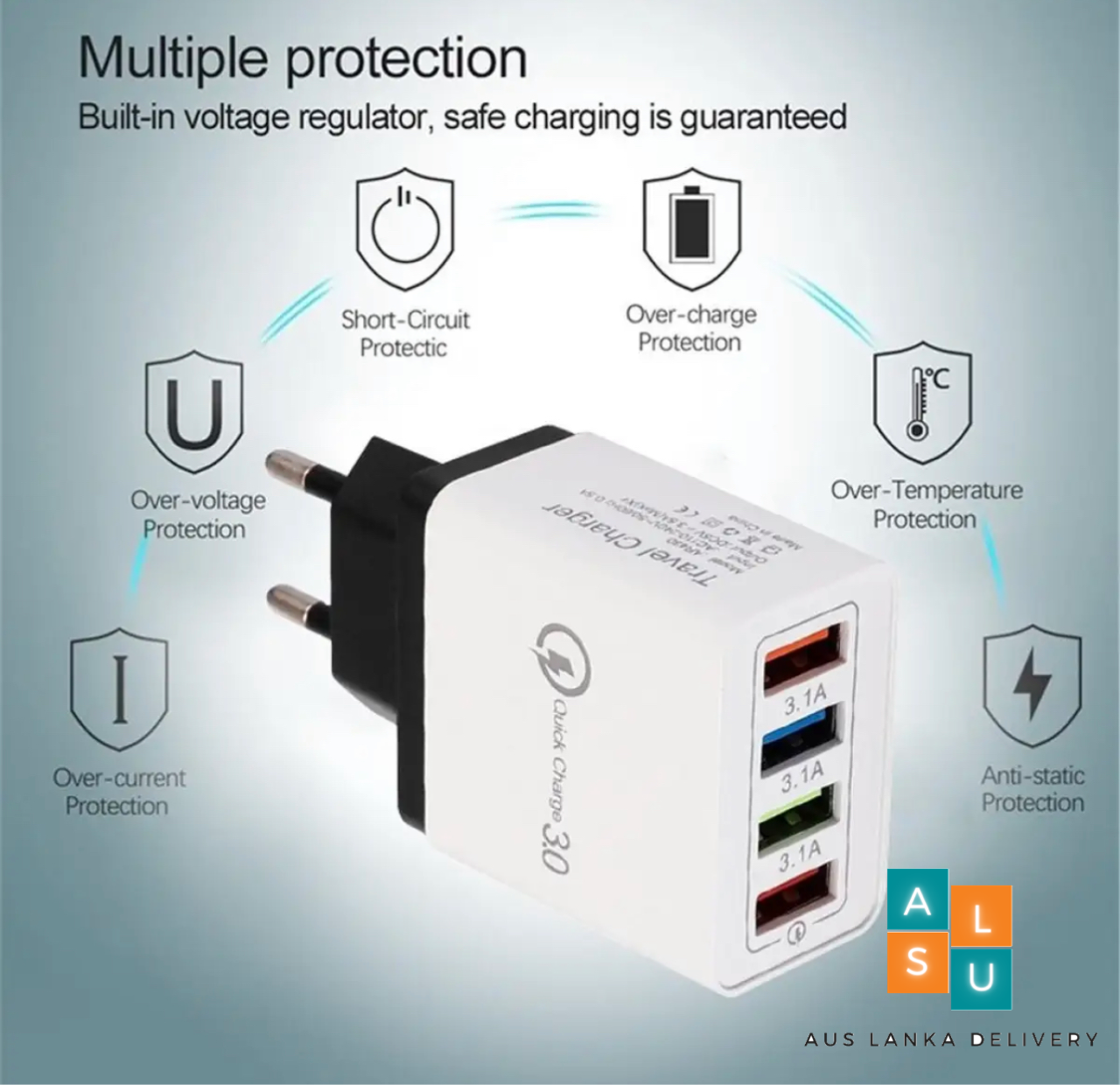USB 4 Port Charging Adapter – Aus Lanka Delivery